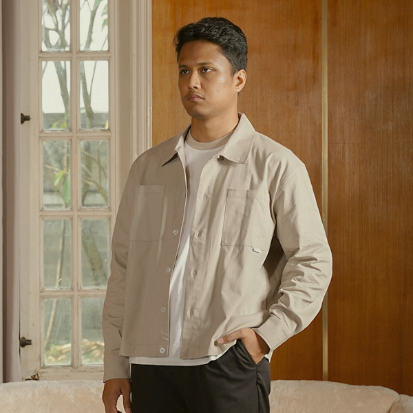 Jual Reclays Terry Work Jacket Beige | Shopee Indonesia