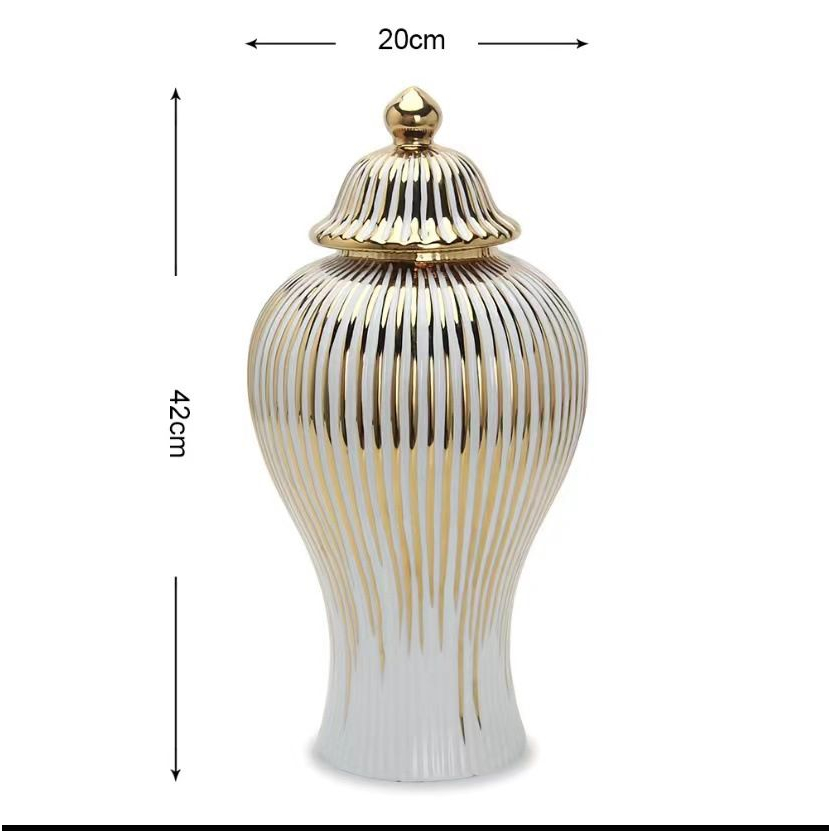Jual Vas Guci Putih Gold Mewah / Luxury Decorative White Gold Vase ...