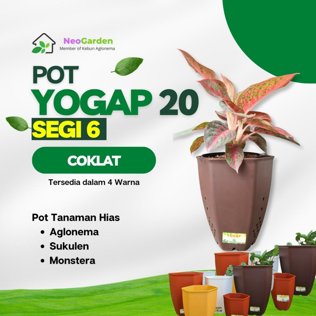 Jual POT SEGI 6 YOGAP 20 - Pot plastik segi enam ukuran 20 murah awet ...