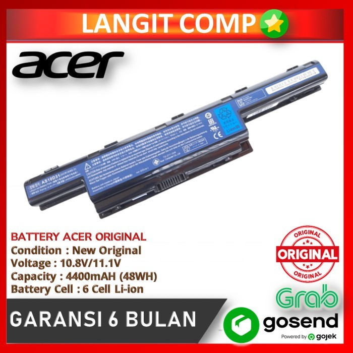 Jual Baterai Batre Laptop Acer Aspire AS10 AS10D75 AS10D31 4738 4741 ...