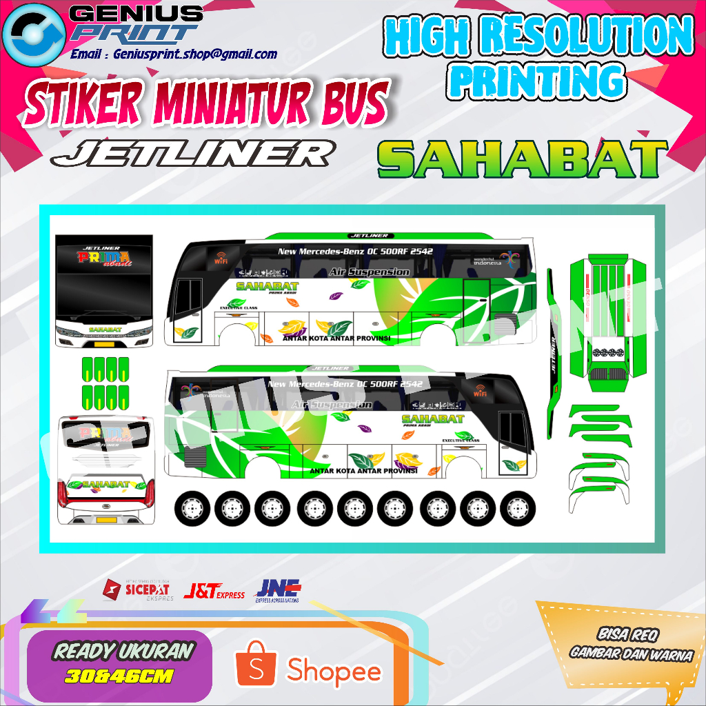 Jual Stiker A3 Miniatur Bus Jetliner Livery Luragung Jaya | Efisiensi ...