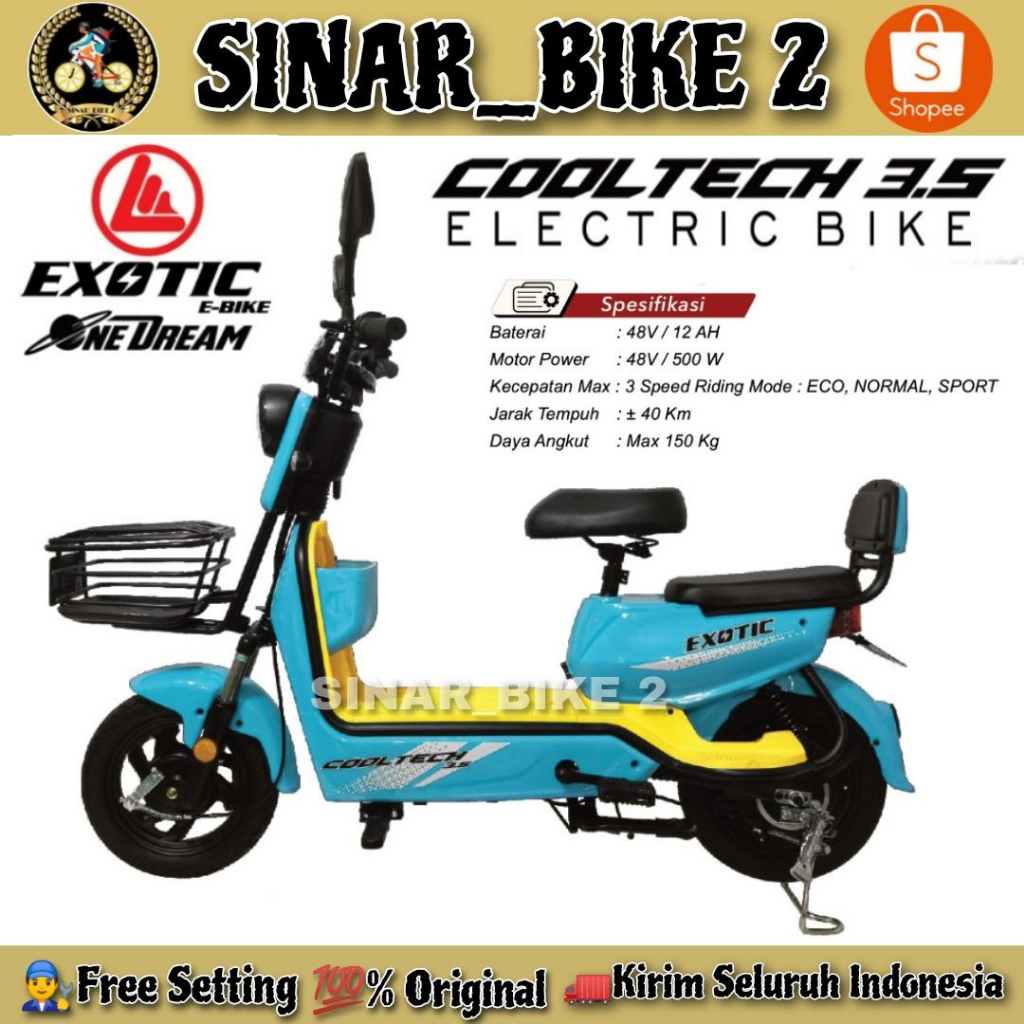 Jual Sepeda Listrik EXOTIC COOLTECH 3.5 Electric E Bike 500 Watt ...