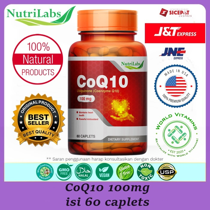 Jual Nutrilabs CoQ10 Coenzyme Q10 100mg isi 60 caplets (Not Puritan ...