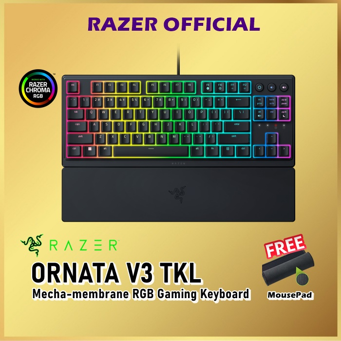 Jual Razer Ornata V3 TKL Low-profile Mecha-membrane RGB Gaming Keyboard ...
