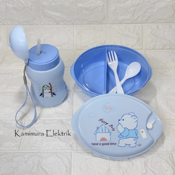Jual Kotak Makan Set Botol Minum Anak Sekolah Lunch Box Set 2 Sekat Sendok Garpu Kotak Makan ...
