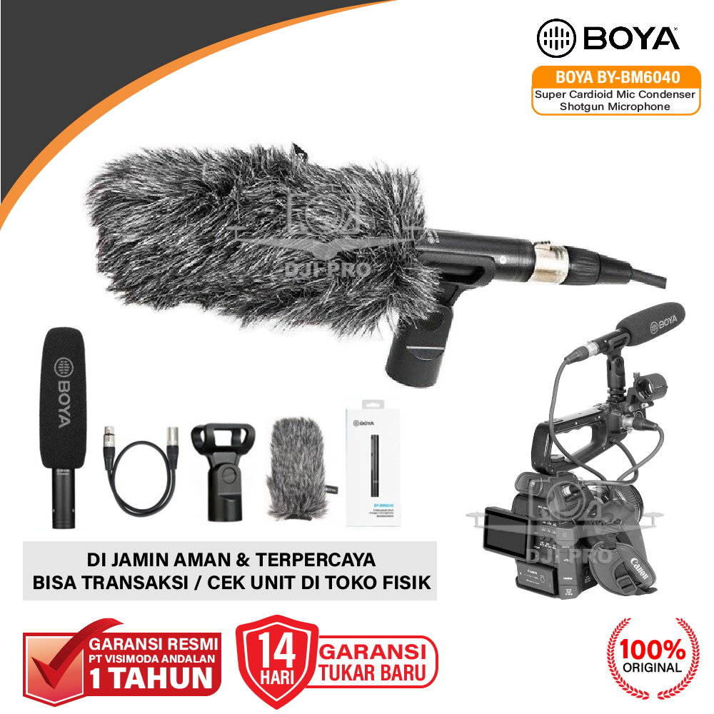 Jual BOYA BY-BM6040 Super Cardioid Mic Condenser Shotgun Microphone ...