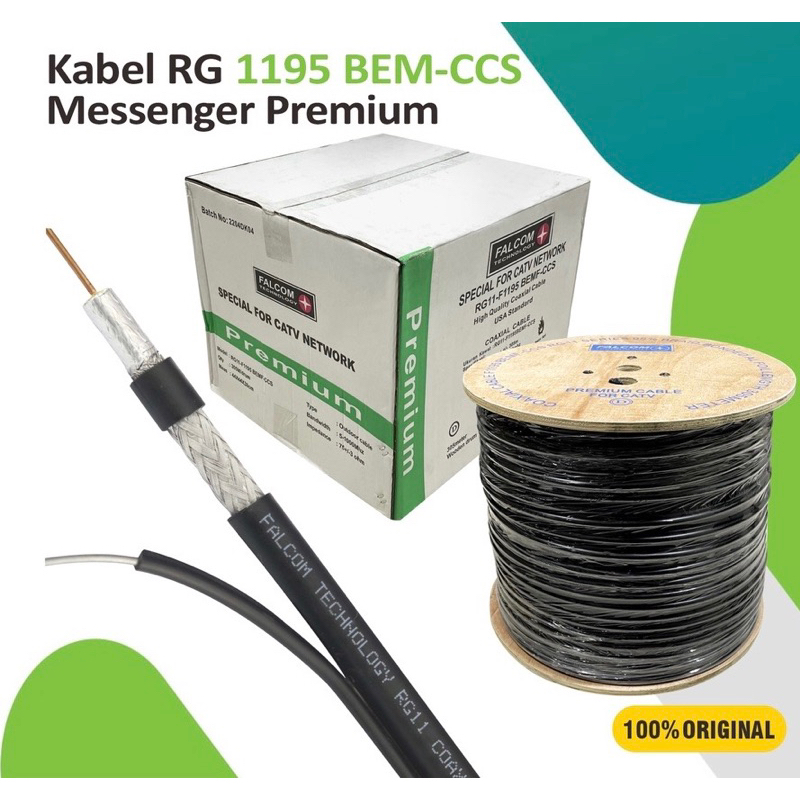 Jual Kabel RG 11 BEM-FCCS Massenger kabel Coaxial kabel koaksial FALCOM | Shopee Indonesia