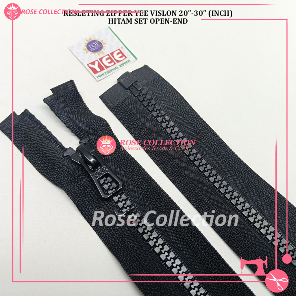 Jual Resleting Zipper Jaket Hoodie YEE Vislon Hitam Set Open - End | Shopee Indonesia