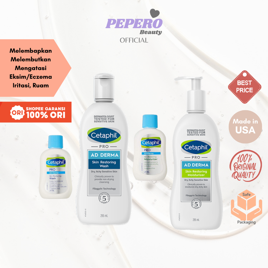 Jual CETAPHIL PRO AD Derma Moisturizer / Body Skin Wash 295ml | Shopee ...