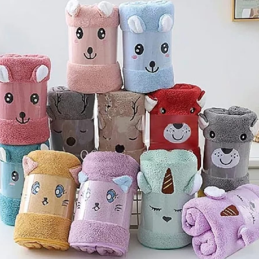 Jual Handuk Mandi Motif Kuping Baby Karakter Kartun Lembut Mikrofiber ...