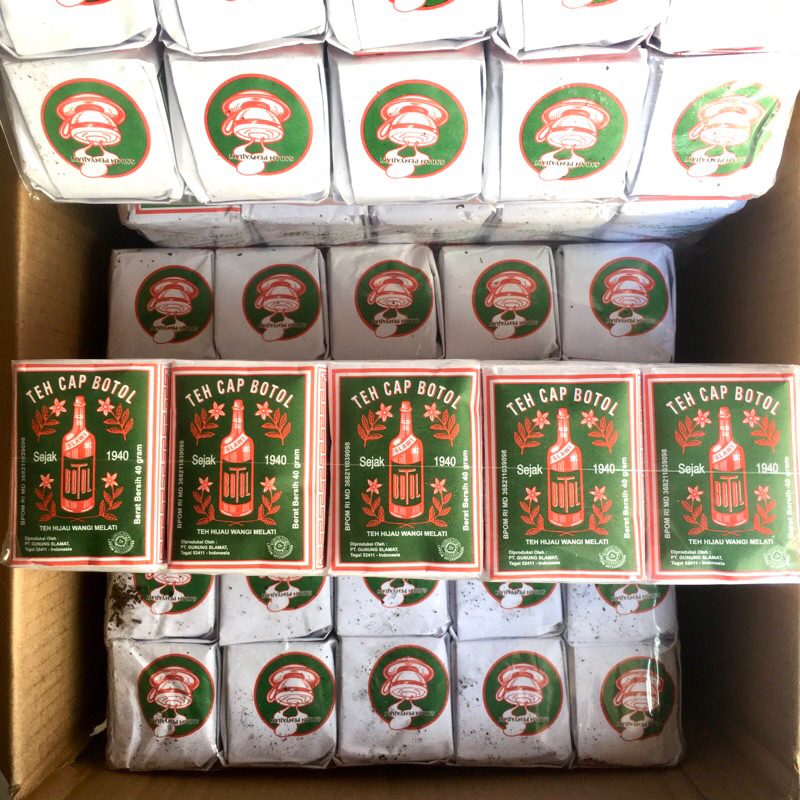 Jual Teh Cap Botol Hijau 1 Slop 10 x 40gr / Teh Botol / Teh Tubruk ...