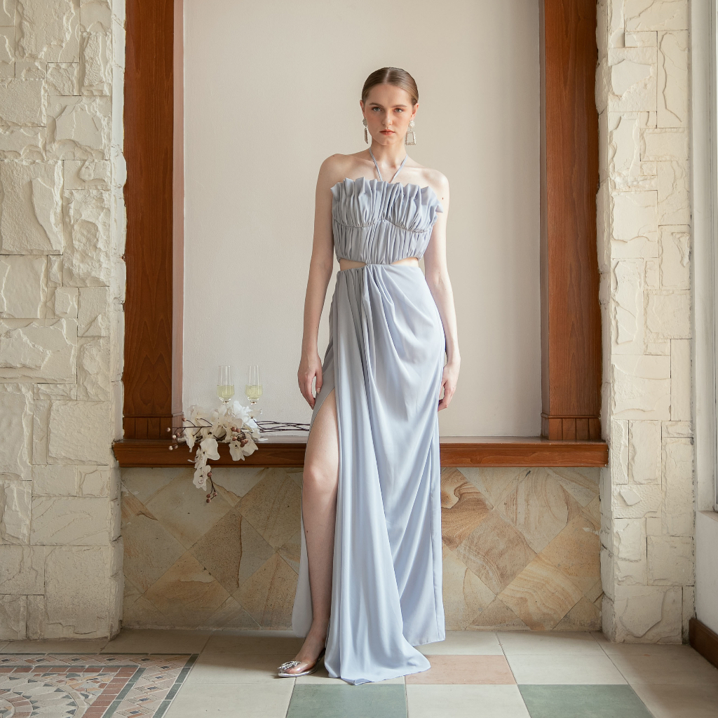 Jual COMALABEL - Renoir Dress in Black & Icy Silver // party gown ...