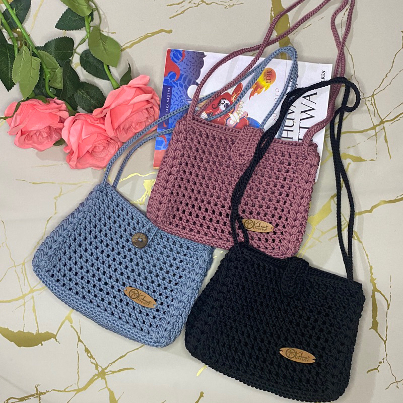 Jual Tas Rajut Viral - Net Bag Korea Handmade Crochet Polythick ...
