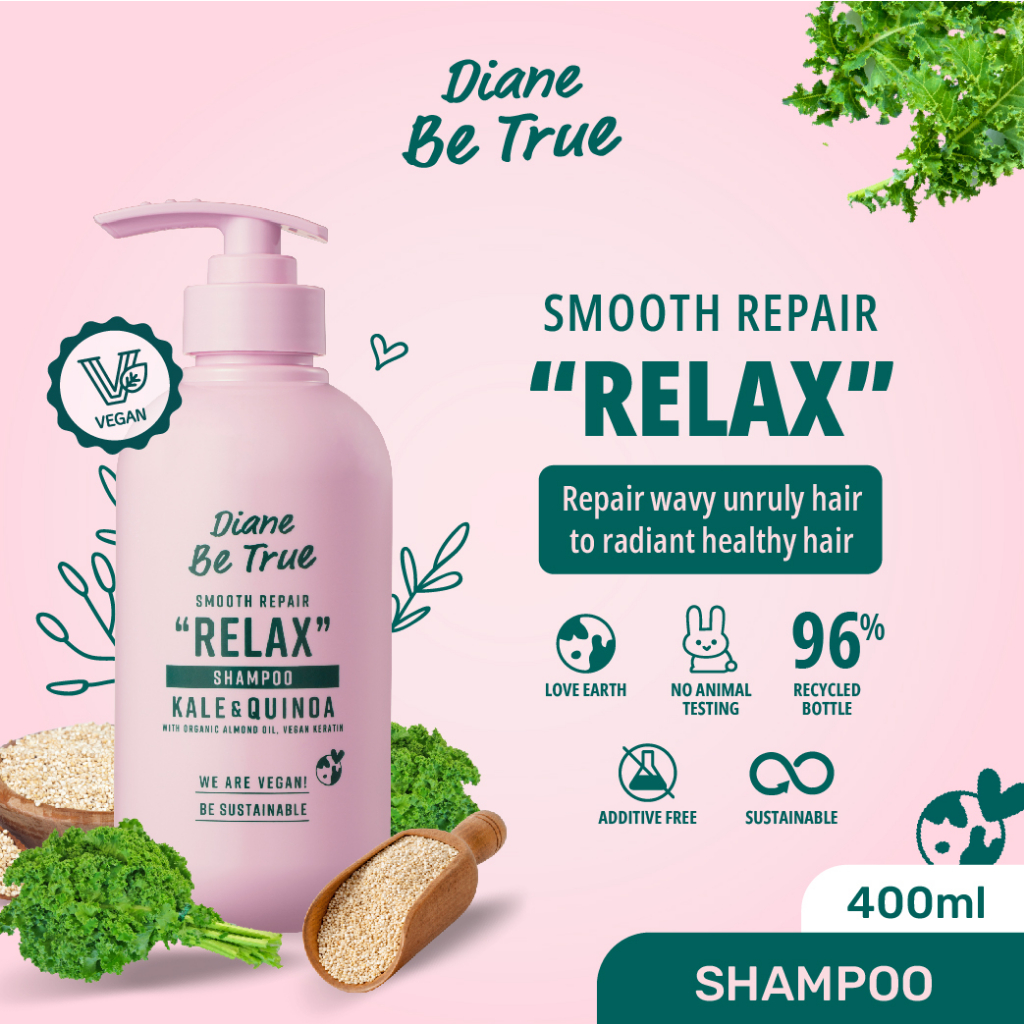 Jual Diane Be True Smooth Repair Relax Shampoo 400ml | Shopee Indonesia