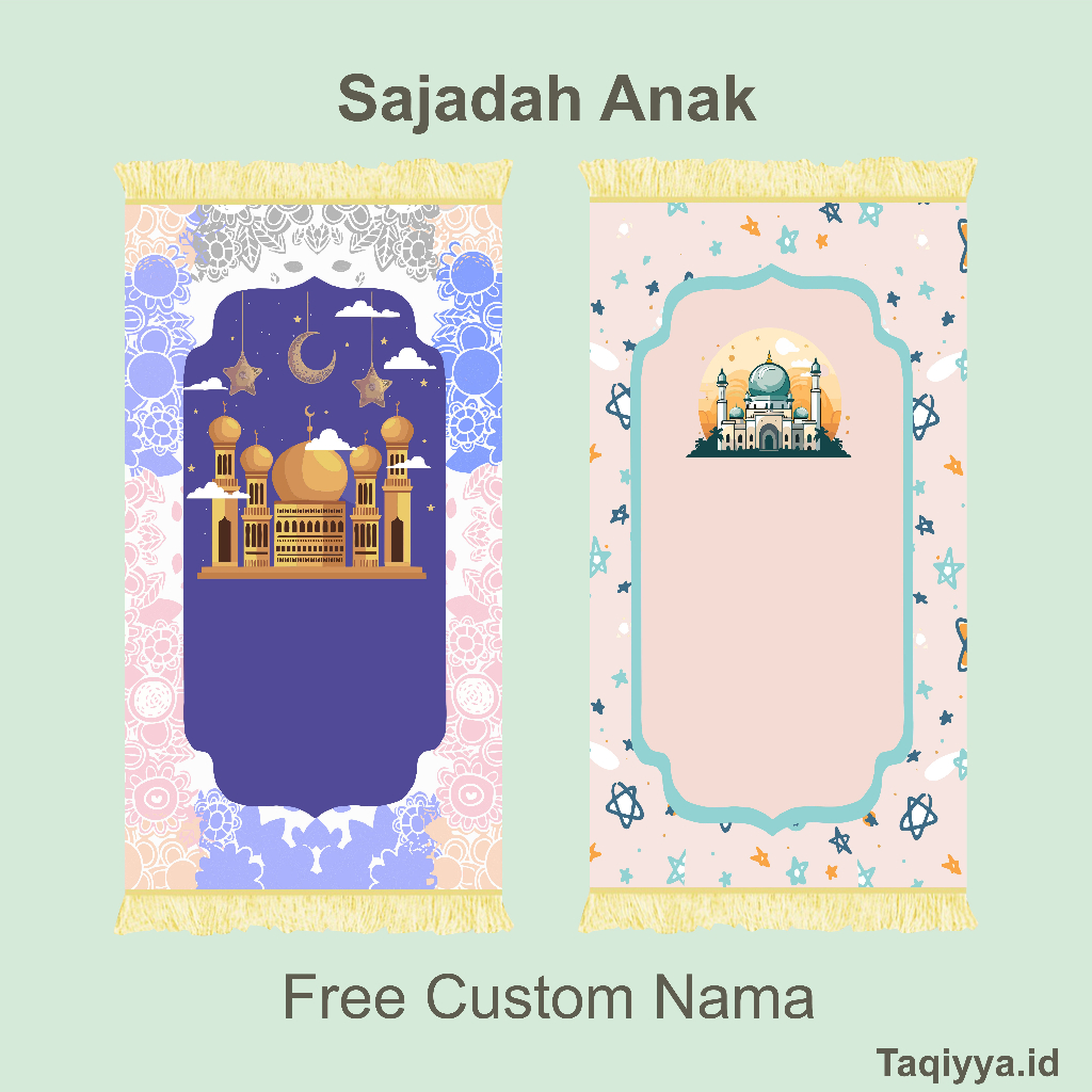 Jual Sajadah custom print nama / cetak sajadah kecil untuk anak(BISACOD ...