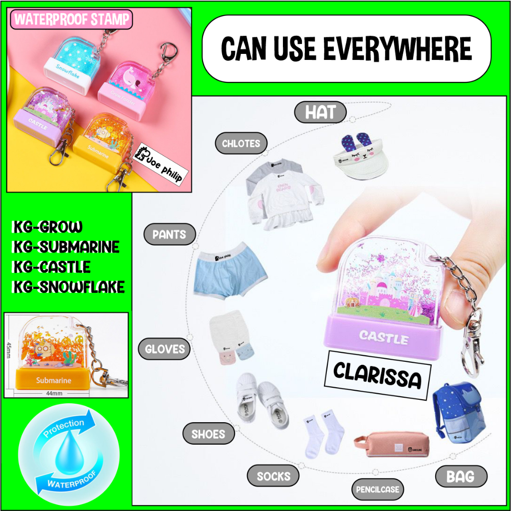 Jual WATERPROOF KEYCHAIN GLASS STAMP/STEMPEL NAMA ANAK MURAH/CAP NAMA ...