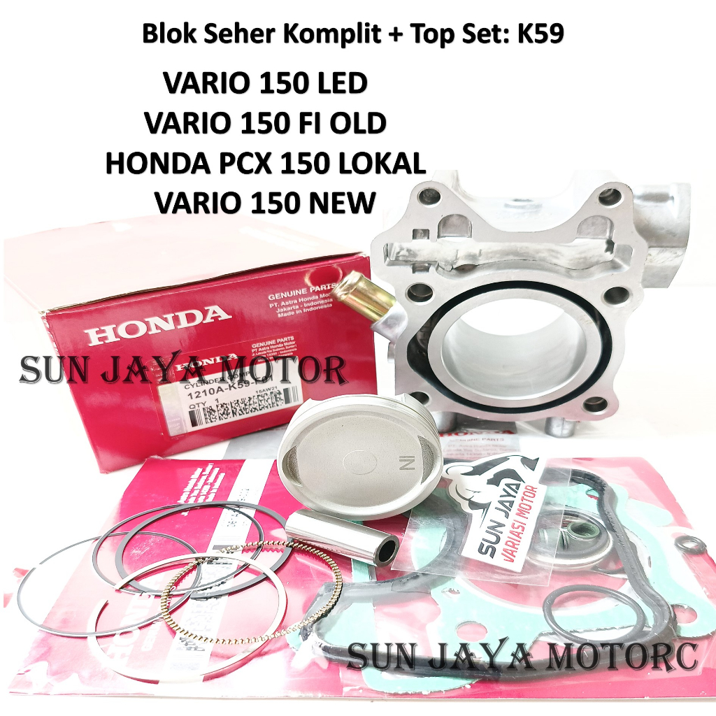 Jual Blok Seher K59 Komplit Isi Piston Kit Honda Vario 150 eSP FI Led - PCX 150 - Honda ADV ...