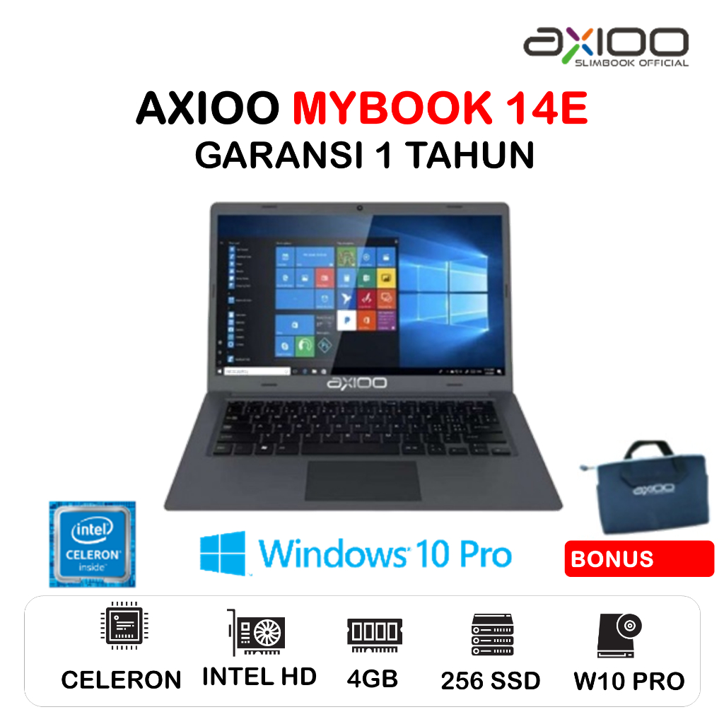 Jual LAPTOP AXIOO MYBOOK 14E N4000 4GB 256SSD WINDOWS 10PRO 14HD ...