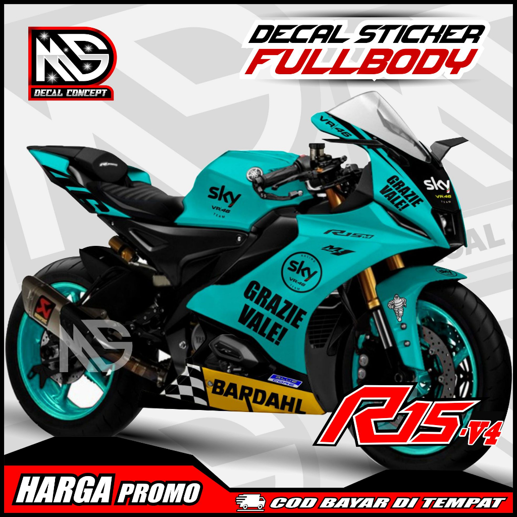 Jual (TERBARU) DECAL Stiker R15 V4 Fullbody Stiker Decal Motor Yamaha ...
