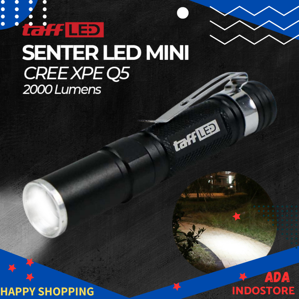 Jual Senter LED Mini Cree XPE Q5 2000 Lumens | Shopee Indonesia