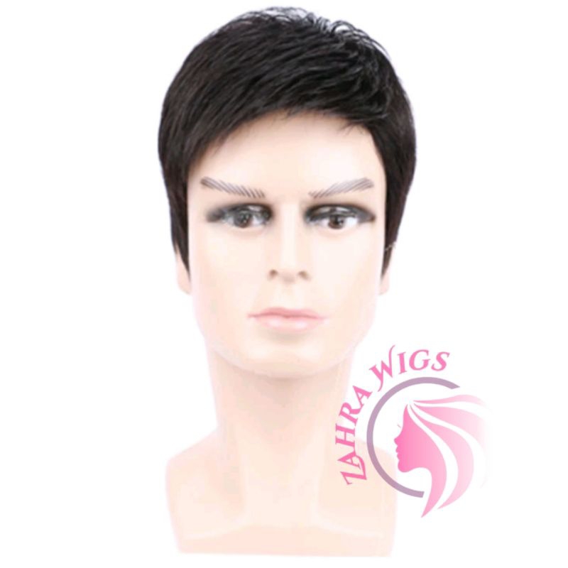 Jual WIG PRIA RAMBUT PENDEK WARNA HITAM GAYA PRIA RAMBUT NATURAL ALAMI ...