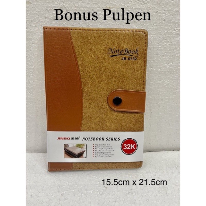 Jual BUKU AGENDA KERJA KANCING / NOTEBOOK KULIT KANCING Bonus Pulpen ...
