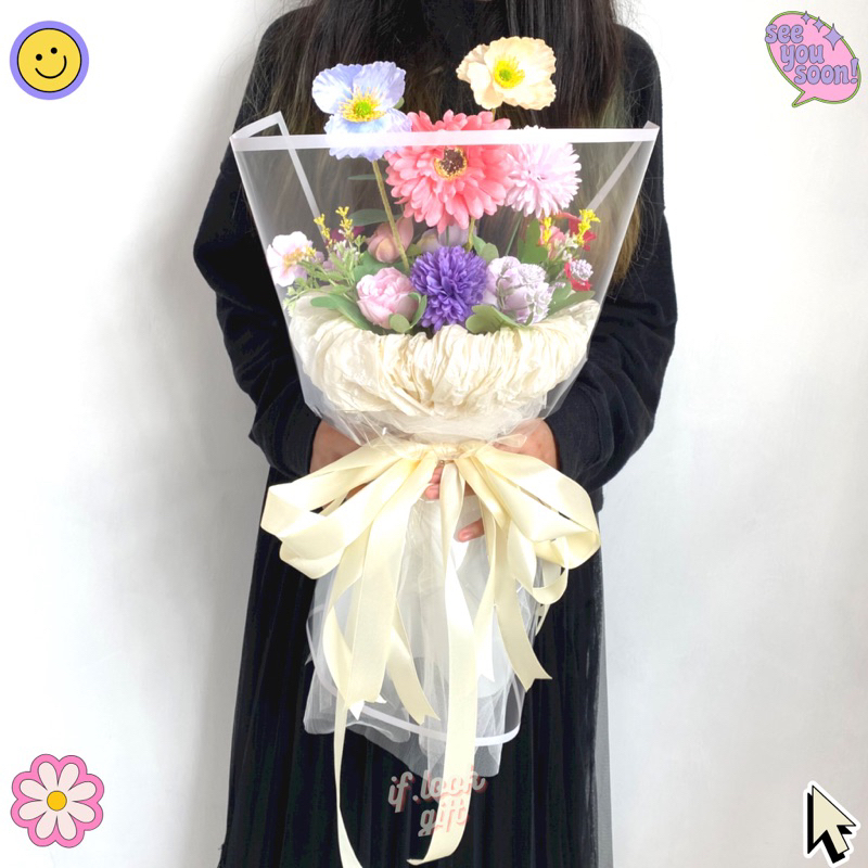 Jual Buket Wringkle Korean Aesthetic TERMURAH | IF.LOOK | Shopee Indonesia