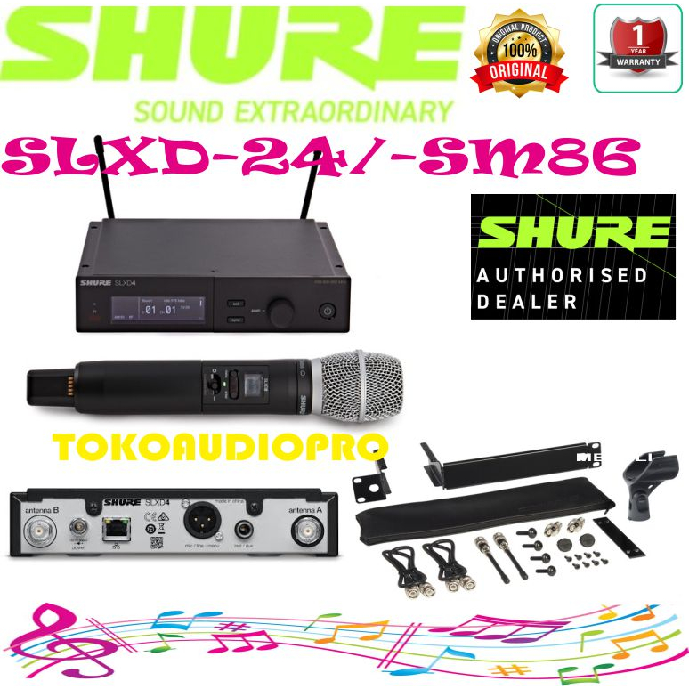Jual Mic Wireless Shure SLXD24/SM86 Digital Handheld Wireless Microphone Original | Shopee Indonesia
