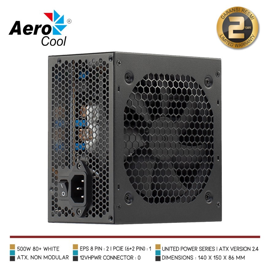 Jual Aerocool United Power 500W 80+ White - Power Supply | Shopee Indonesia