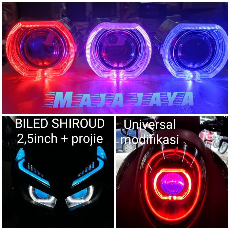 Jual Lampu LED Biled 2,5 inch plus Proji plus shiroud Motor /Mobil ...