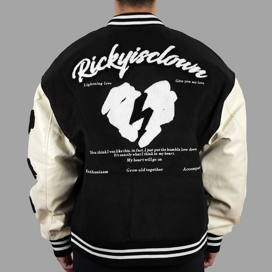 Jual RIC Ricky Is Clown Varsity Jacket Keep Staring Black | Shopee ...