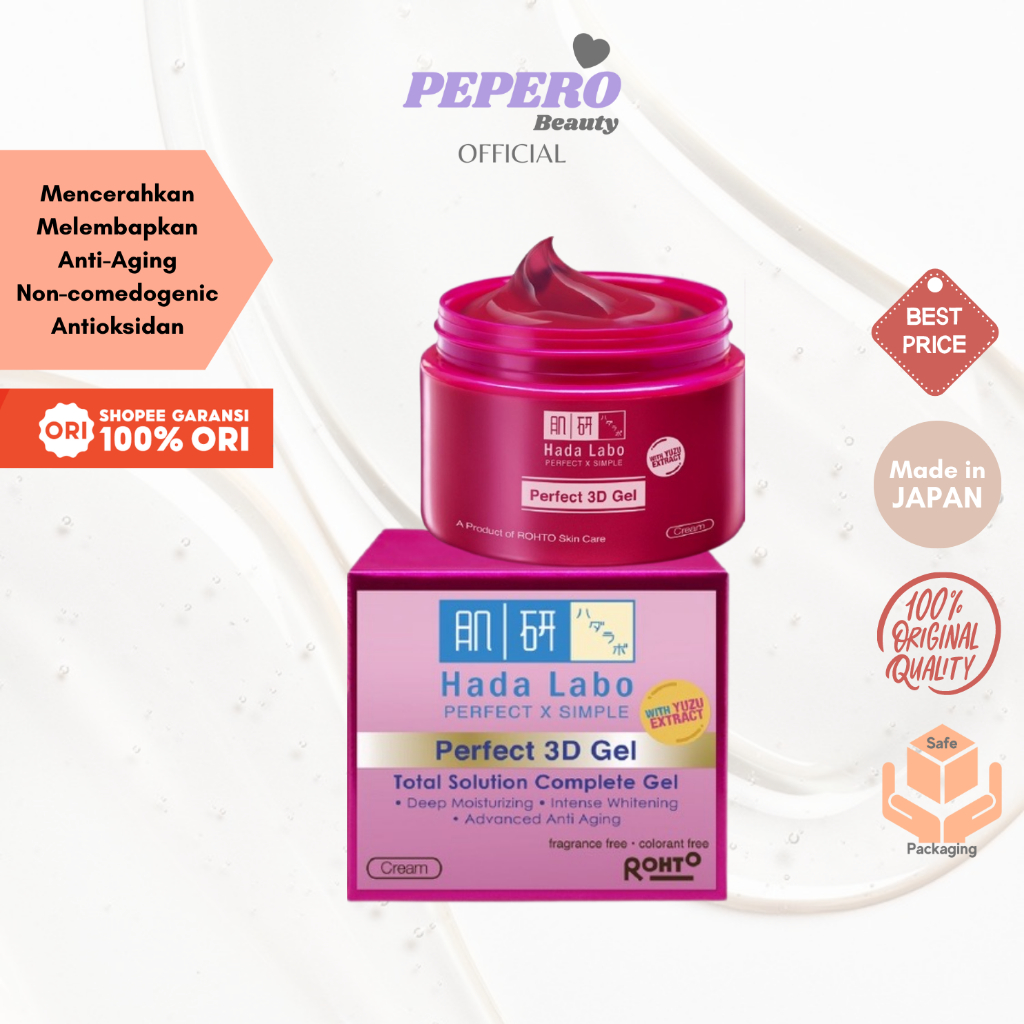 Jual HADA LABO 3D Gel Perfect Moisturizing Whitening Anti Aging 40g | Shopee Indonesia