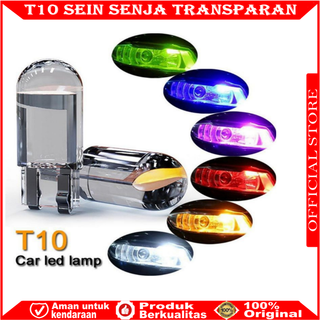 Jual ORIGINAL LAMPU LED T10 RESIN FULL KACA 360 TRANSPARAN LAMPU SENJA ...