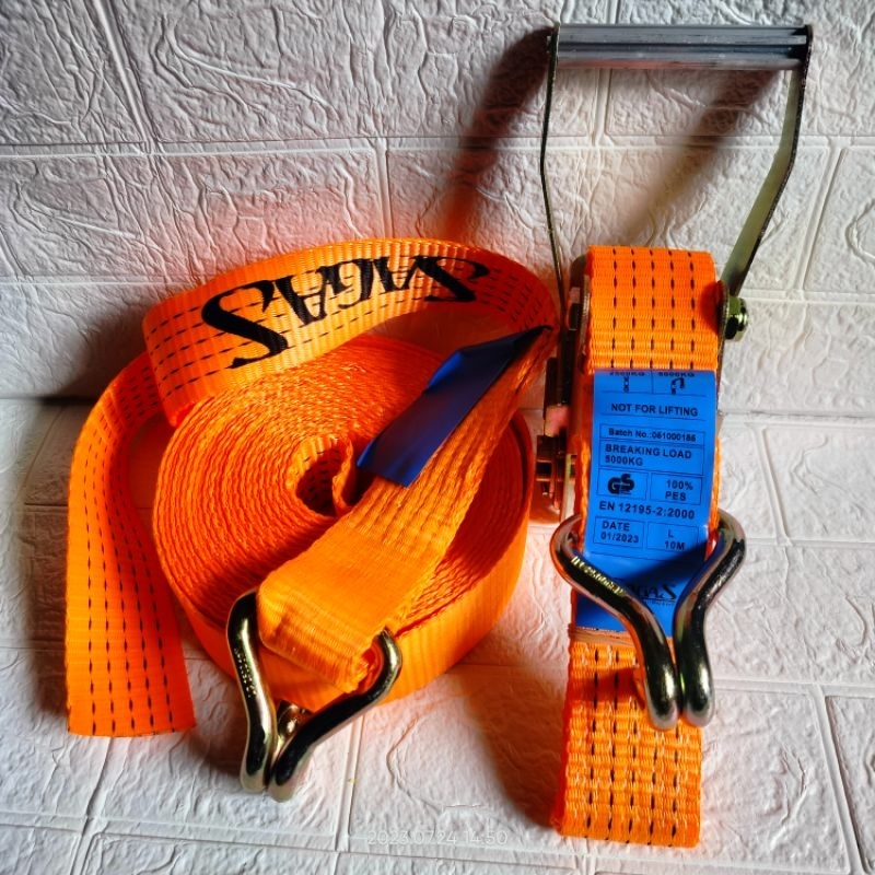 Jual Ratchet Tie Down Set Tali pengikat Trek Belt Besar Tebal 10M x 5cm ...