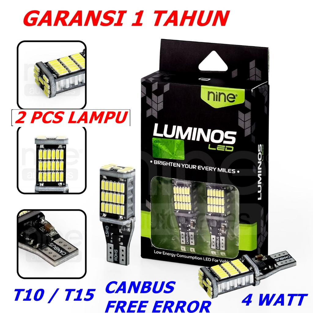Jual LAMPU LED T10 T15 45 MATA 9NINE LUXIMOS CS1 SEIN SENJA PLAT NOMOR ...