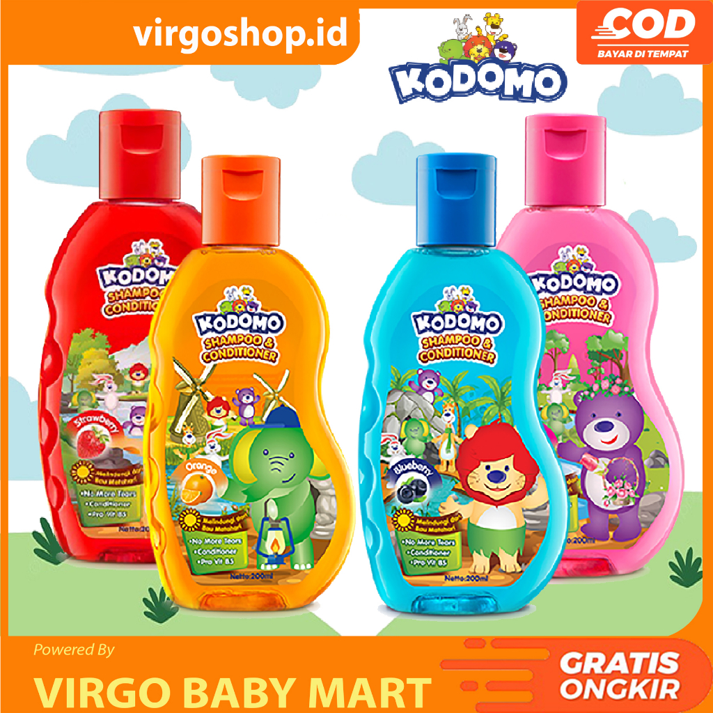 Jual Kodomo Shampoo Gel Cherry / Blueberry / Strawberry / Orange Botol ...