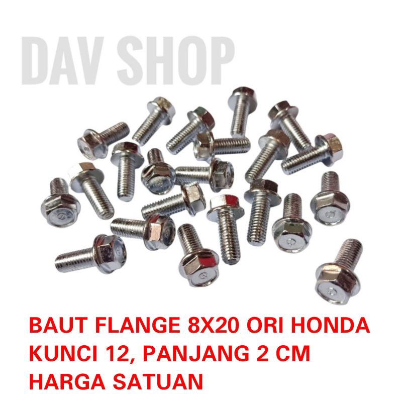 Jual BOLT/BAUT FLANGE M8X20 KUNCI 12 PANJANG 2CM ASLI ORIGINAL HONDA | Shopee Indonesia