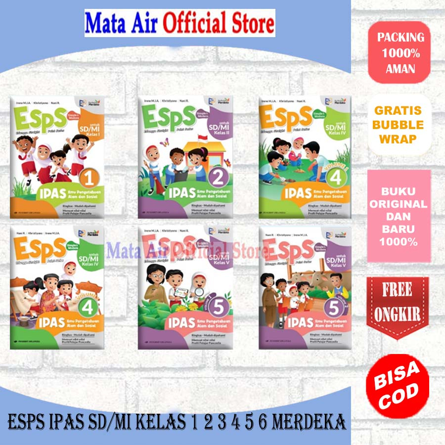 Jual ESPS IPAS SD/MI KELAS 1 2 3 4 5 & 6 REVISI KURIKULUM MERDEKA - ERLANGGA | Shopee Indonesia