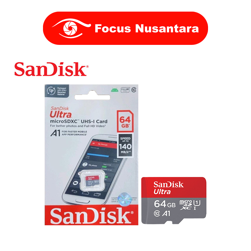 Jual SANDISK Ultra Micro SDXC UHS-I 64 GB (140mbps) Micro SD Garansi Resmi | Shopee Indonesia
