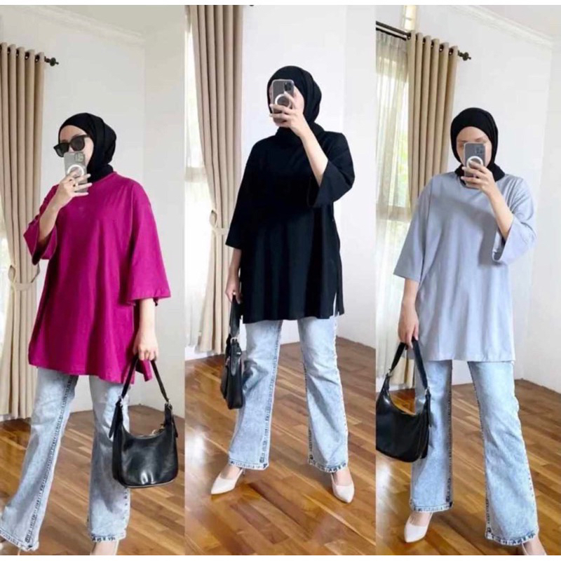 Jual SOLA KNIT KAOS RAJUT OVERSIZED RIB KAOS JUMBO XXL MELAR ADEM HALUS ...
