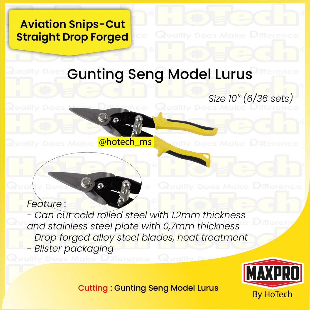 Jual Gunting Seng model lurus | MAXPOWER | Aviation Snips Cut Straight ...