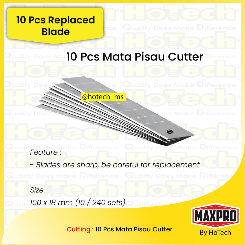 Jual Cutter 10 Pcs | MAXPOWER | Mata Pisau Cutter | Pemotong kertas ...