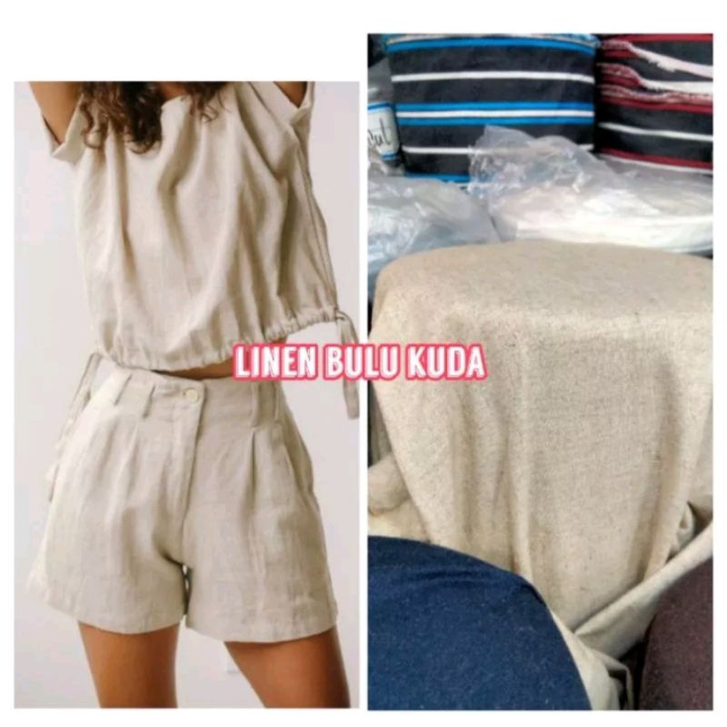 Jual BAHAN KAIN LINEN SERAT BULU KUDA HARGA (UNTUK SETENGAH METER ...