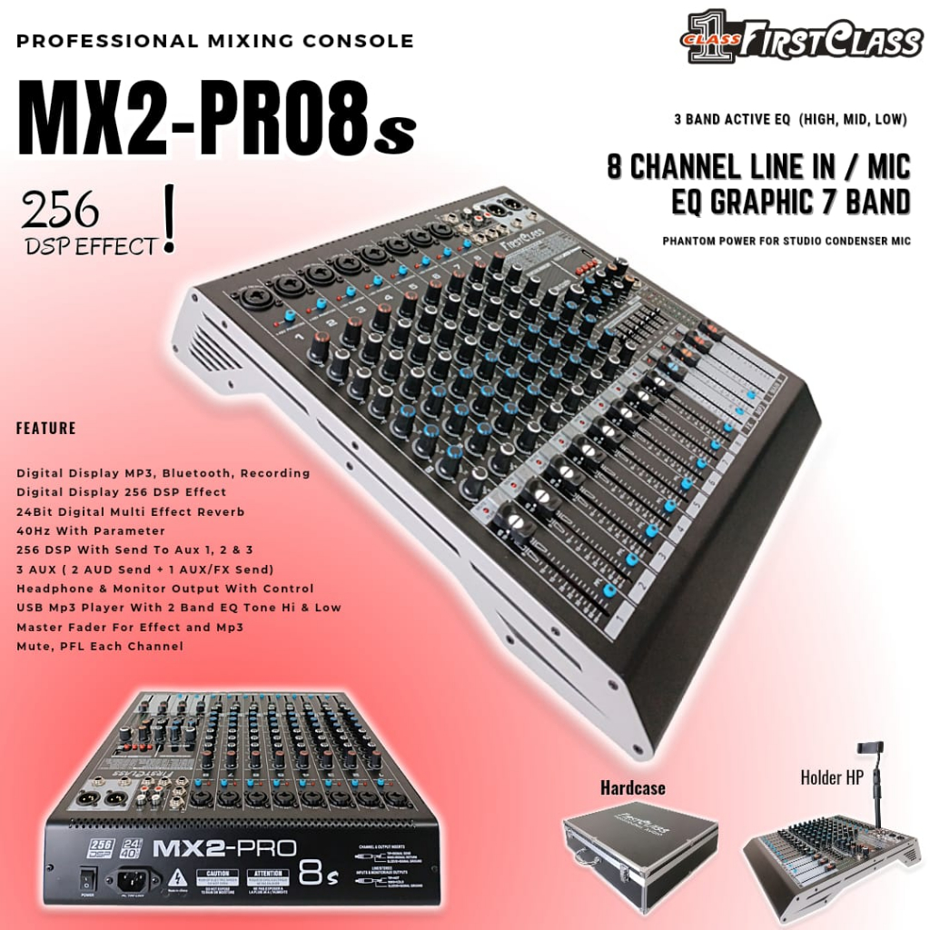 Jual Mixer Audio 8 channel Firstclass MX2 PRO8S | Mixer 8 ch mono ...