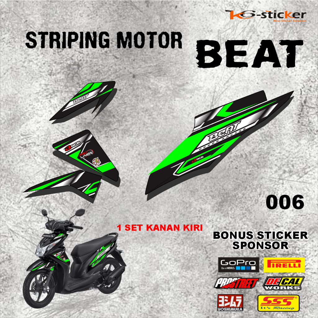 Jual stiker variasi Beat FI 2012 2013 2014 2015 2016 | striping motor ...