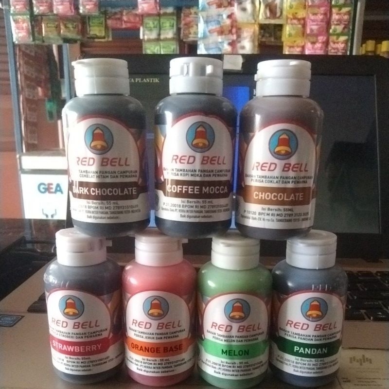 Jual PASTA/PERISA/PEWARNA MAKANAN RED BELL all varian 55ml | Shopee ...