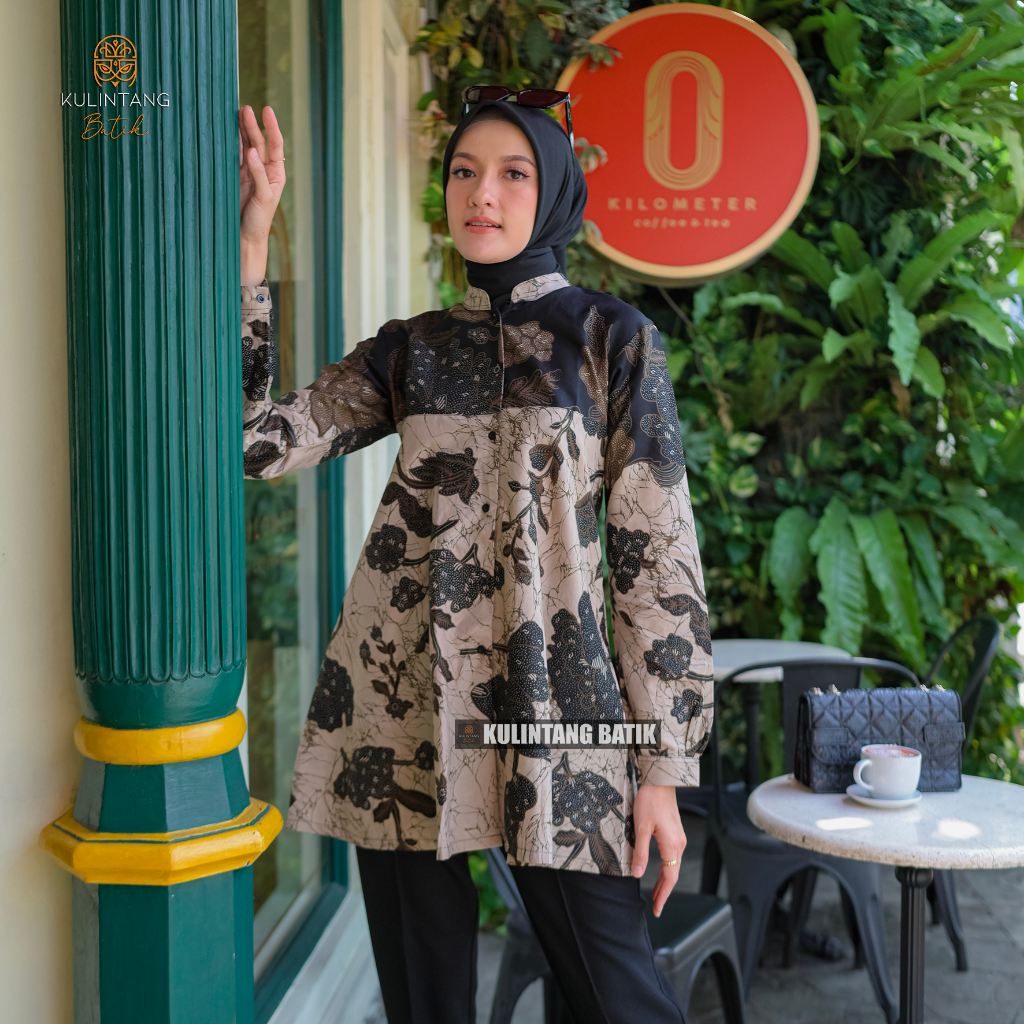 Jual Karina Blouse Atasan Baju Batik Wanita Kerja Kantor Modern ...