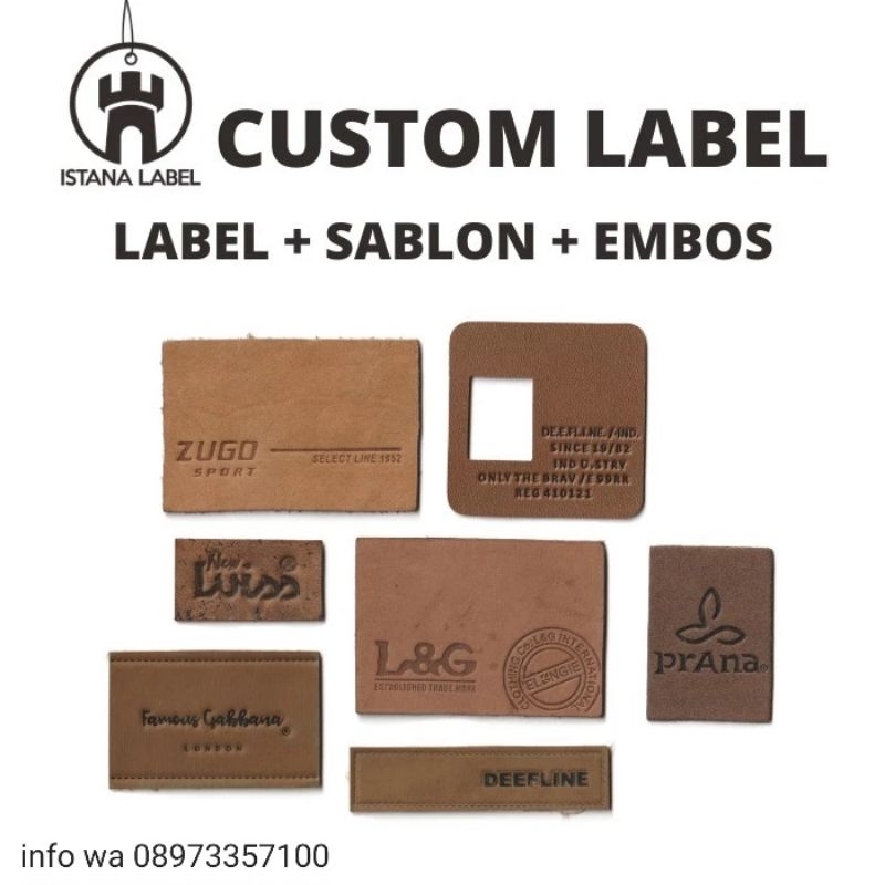 Jual CUSTOM LABEL KULIT (LABEL + SABLON + EMBOS) | Shopee Indonesia