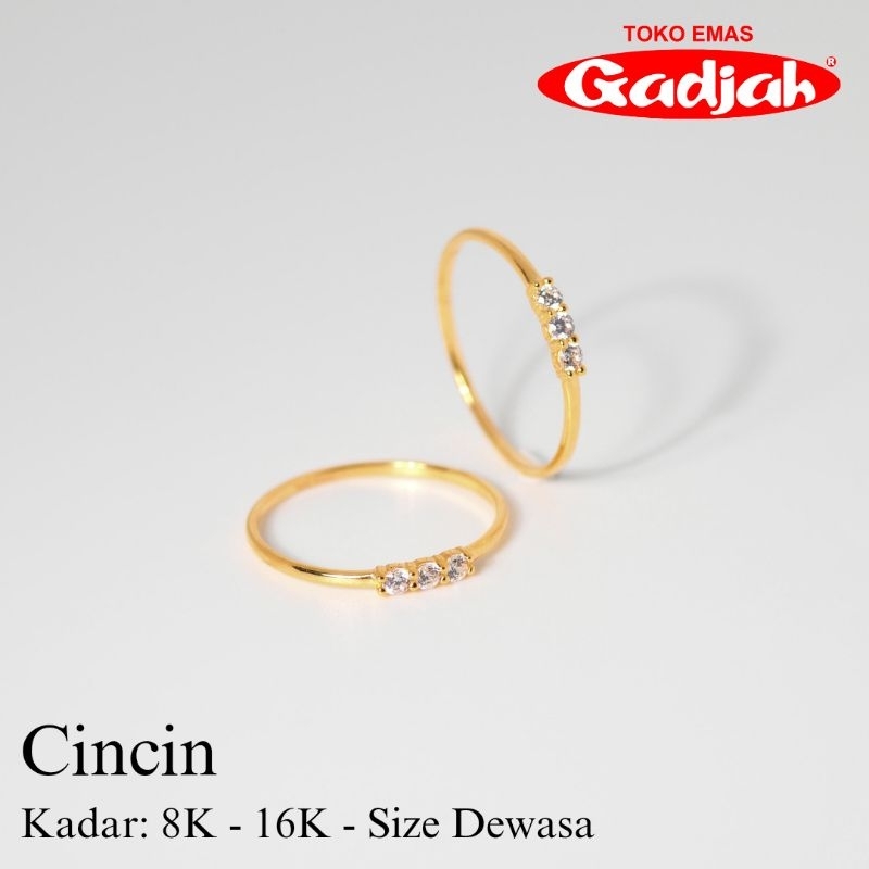 Jual Cincin Emas 3 Mata Ring Polos - Toko Emas Gadjah | Shopee Indonesia