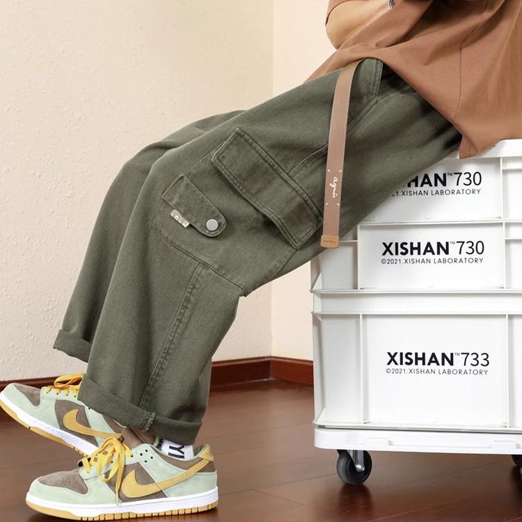 Jual Celana Cargo Pria Panjang Dewasa Oversize Pria Korean Style Loose Straight Pants Promo ...